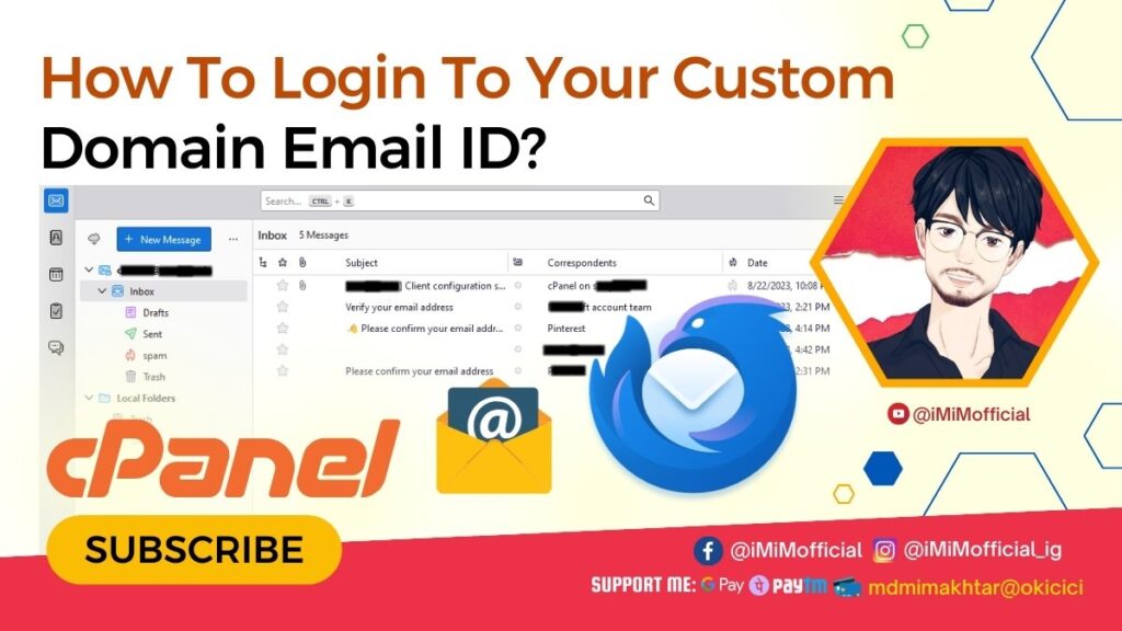 How To Login To cPanel Email Account | How to Set Up a Custom Domain Email in Mozilla ...