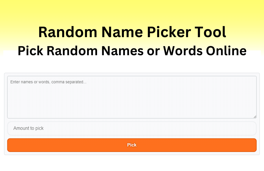 Random Name Picker Tool - Pick Random Names or Words Online for Free - iMiMDesign™ Co.