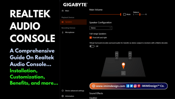 Realtek Audio Console: A Comprehensive Guide - 2025 iMiMDesign™ Co.